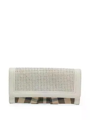 Burberry House Check Studded Continental Wallet - Neutrals