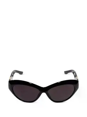 Gucci Cat Eye Frame Sunglasses With Double G Detail - Black