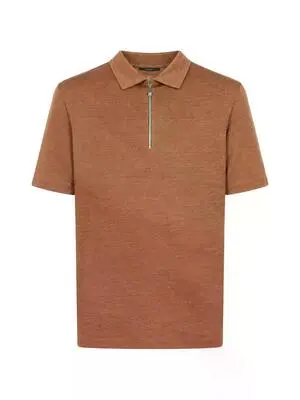 TOMBOLINI Quarter-zip Polo Shirt - Brown