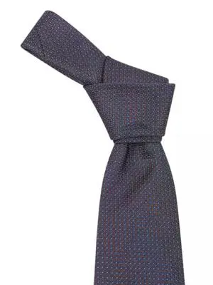 LARDINI Geometric-pattern Silk Tie - Blue