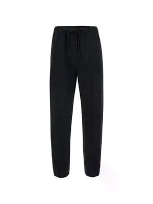 SEMICOUTURE Drawstring-waist Pressed-crease Trousers - Black