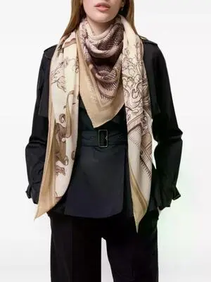 Burberry Etched Knight Cashmere Silk Scarf