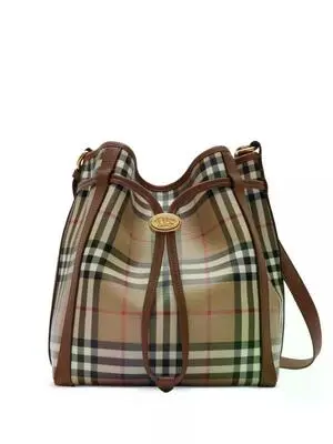 Burberry Small Check Bucket Bag - Neutrals