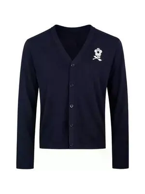 MAISON HIDEOUT Logo-print Button-up Cardigan - Blue