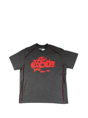 SP5DER Contrast-stitch Slub T-shirt - Grey