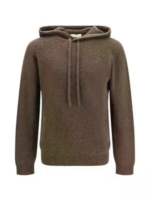 ROBERTO COLLINA Drawstring-hood Knitted Hoodie - Brown
