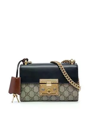Gucci 2016-2026 Small Gg Supreme Padlock Crossbody Bag - Neutrals
