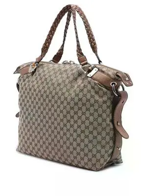 Gucci Gg Canvas Bamboo Bar Tote Bag