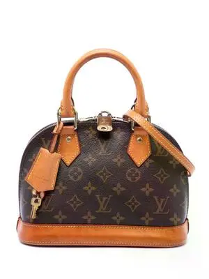 LOUIS VUITTON 2016 Monogram Alma Bb Satchel - Brown