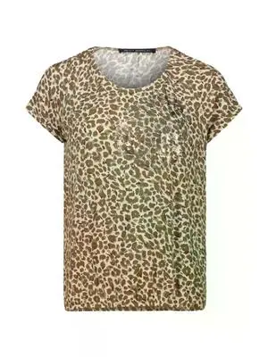 BETTY BARCLAY Leopard-print Sequin-embellished T-shirt