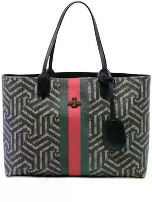 Gucci 2000-2015 Gg Supreme Caleido Web Tote Bag - Black