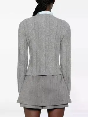 Maje Ribbed-knit Bow-detail Jumper