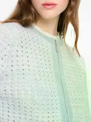 BARRIE Crochet-knit Zip-up Cardigan