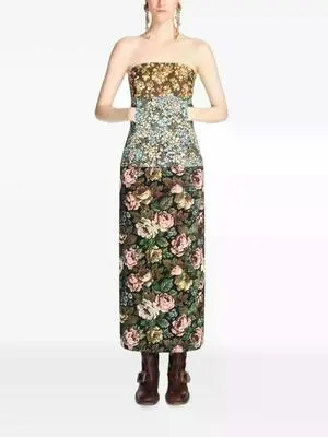 Dries Van Noten Long Floral Skirt