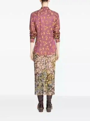 Dries Van Noten Jacquard Midi Skirt