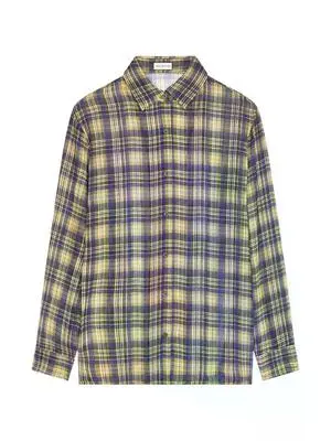 Dries Van Noten Chiffon Pleated Shirt With Checked Pattern