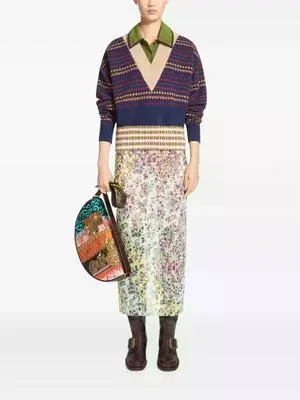 Dries Van Noten Jacquard Midi Skirt - Green