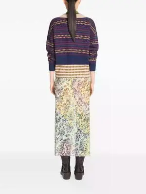 Dries Van Noten Jacquard Midi Skirt