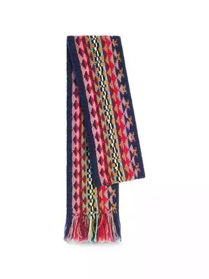 Dries Van Noten Jacquard Wool Scarf - Blue