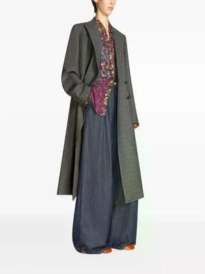 Dries Van Noten Double-breasted Checked Wool Tuxedo Coat