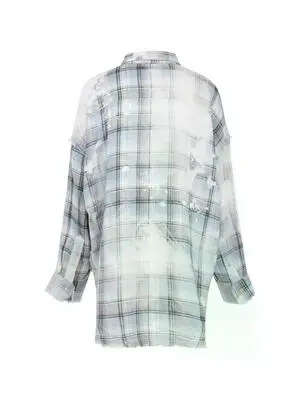 R13 Shredded-seam Bleached Shirt