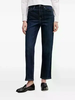 Dkny Logo-patch Straight-leg Jeans - Blue