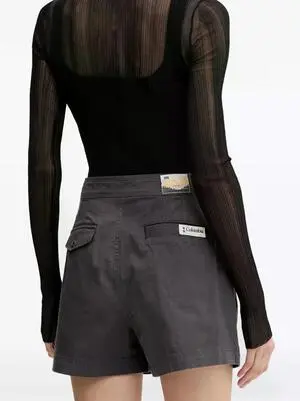 Columbia Acker Rock Pleated Logo-patch Shorts - Grey