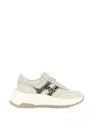 Hogan Leopard Print Leather Sneakers