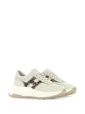 Hogan Leopard Print Leather Sneakers