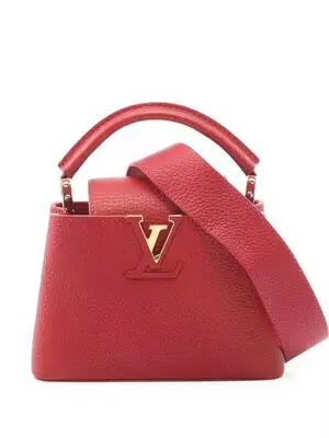 LOUIS VUITTON 2020 Taurillon Mini Capucines Satchel - Red