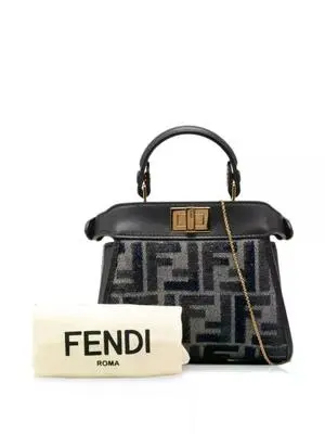 Fendi Nano Zucca Chenille Peekaboo Satchel