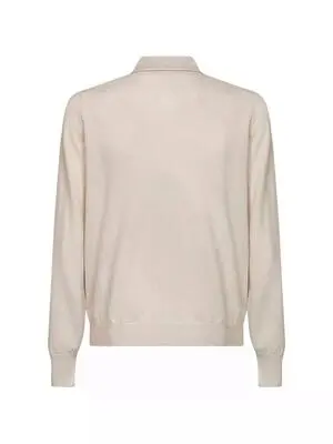 D4.0 Long-sleeve Knitted Polo Shirt - Neutrals