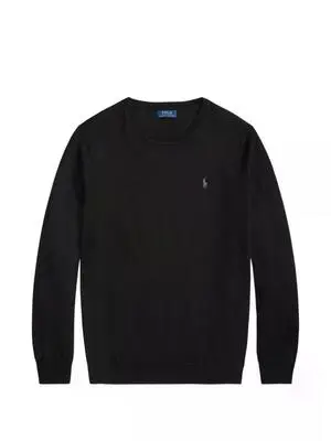 Polo Ralph Lauren Embroidered Pony Wool Sweater - Black
