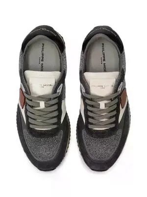 Philippe Model Blville Glitter-detail Leather Sneakers