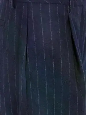 THELATEST Pinstripe Pattern Wide-leg Wool Trousers