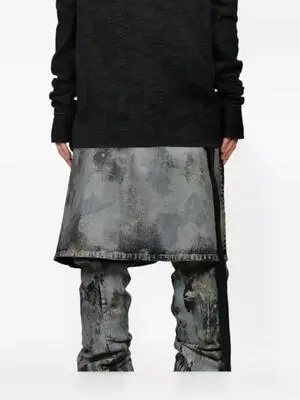 FILTH Distressed-effect Denim Skirt