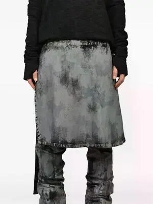 FILTH Distressed Effect Denim Wrap Skirt