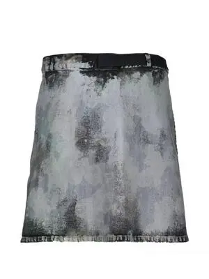 FILTH Distressed Effect Denim Wrap Skirt