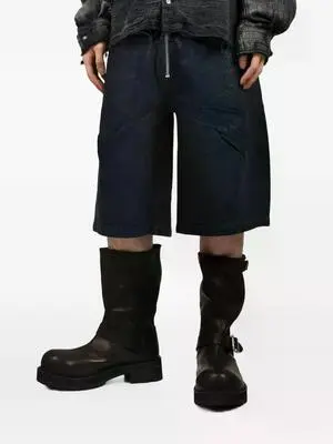 FILTH Waxed Zip-detail Denim Shorts
