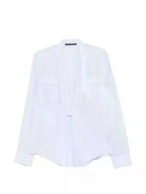 DANIELE ALESSANDRINI Vertical-stripe Shawl-collar Shirt