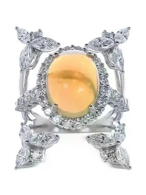 Yeprem Reign Supreme Opal And Diamond Ring - Silver