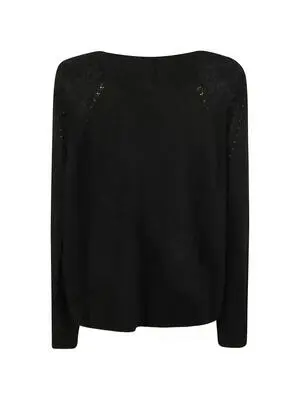 Ermanno Scervino Lace-trimmed Boat-neck Sweater - Black