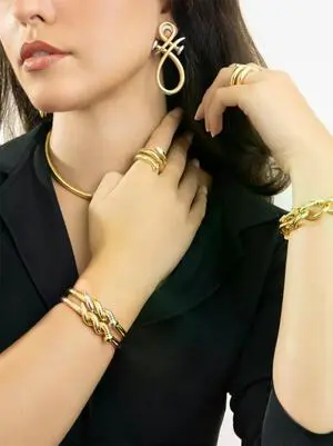 David Webb Twisted Nail Cuff Bracelet - Gold