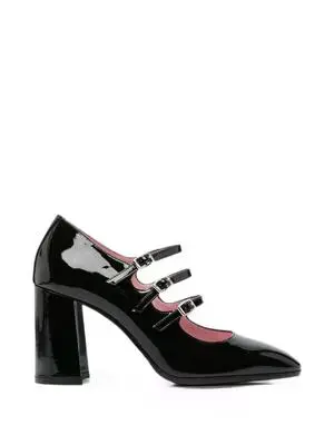 CAREL Keel Triple-strap Patent Pumps - Black