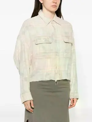 R13 Plaid-pattern Frayed Shirt
