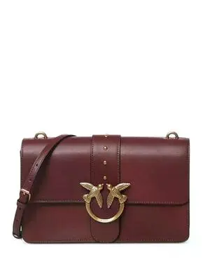 Pinko Love Birds Stud-embellished Shoulder Bag - Red