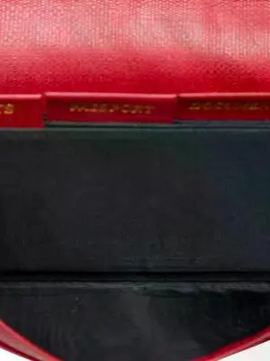 Saint Laurent Chyc Ligne Textured Leather Clutch - Red