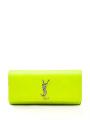Saint Laurent 2014 Smooth Leather Cassandre Clutch Bag - Yellow