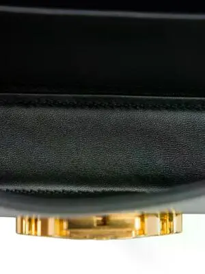 Celine 2021 Shiny Calfskin Triomphe Claude Shoulder Bag - Black
