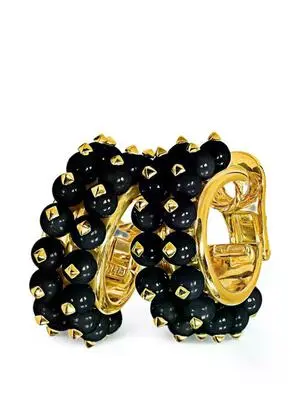 Verdura Beaded Spinel Hoop Earrings
